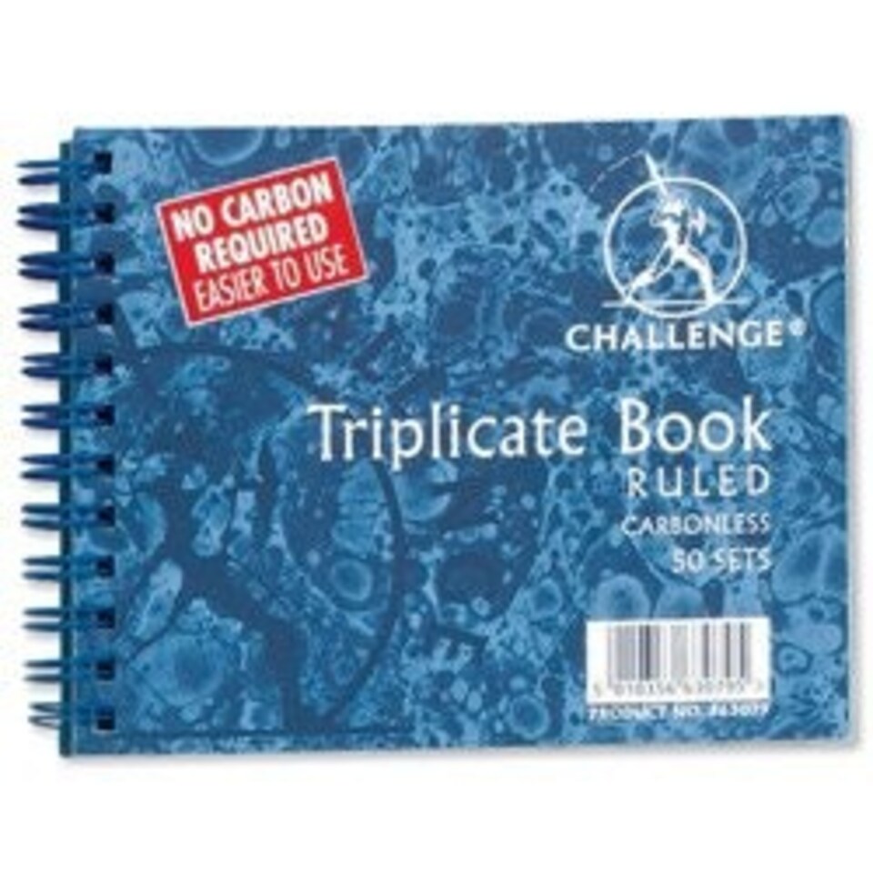 Challenge Triplicate Book Carbonless Ruled 100 Sets 105X130mm Ref ...
