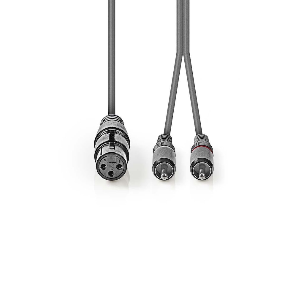 Nedis 3m Balanced Felxible Audio Cable XLR 3-Pin Female to 2x RCA Male ...