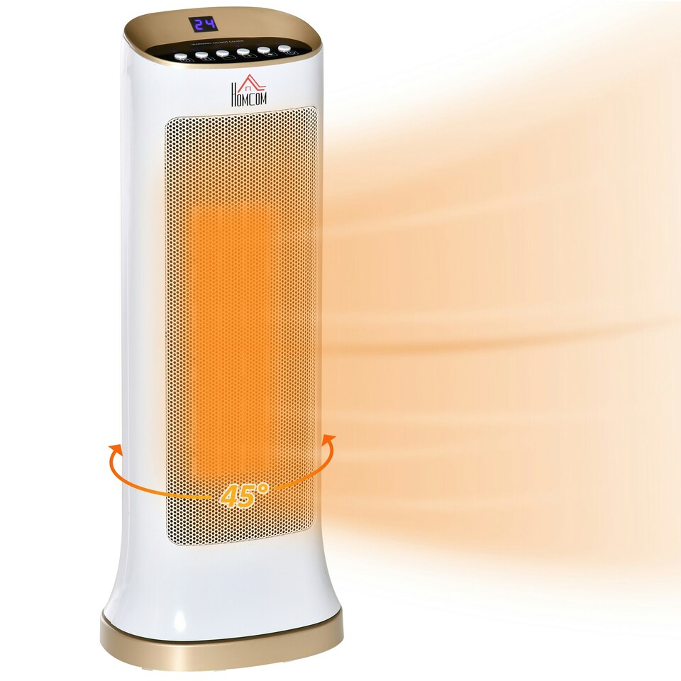 HOMCOM 45 degree Oscillating Table Top Space Heater w Remote Tesco Groceries