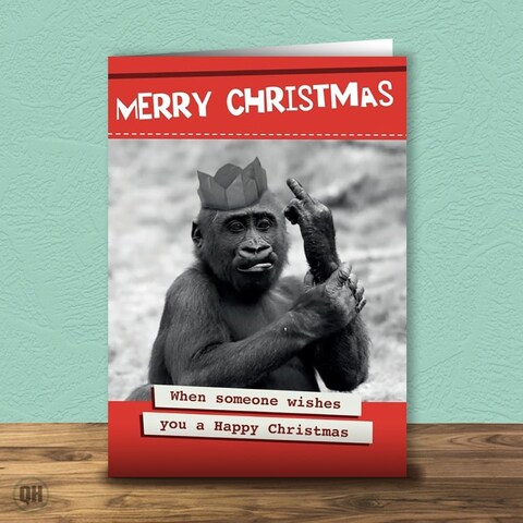 Merry Christmas Rude Christmas Greetings Card - Tesco Groceries