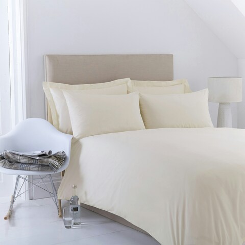 Charlotte Thomas Poetry Plain Dyed King Ivory Duvet Cover Set - 228 x ...