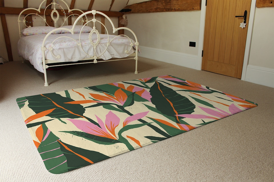 Jungle Plants Designer Rug | Multi - Tesco Groceries