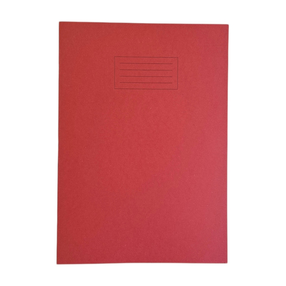 Janrax A4+ Red 48 Page Feint Ruled and Margin Exercise Book WF Paper ...