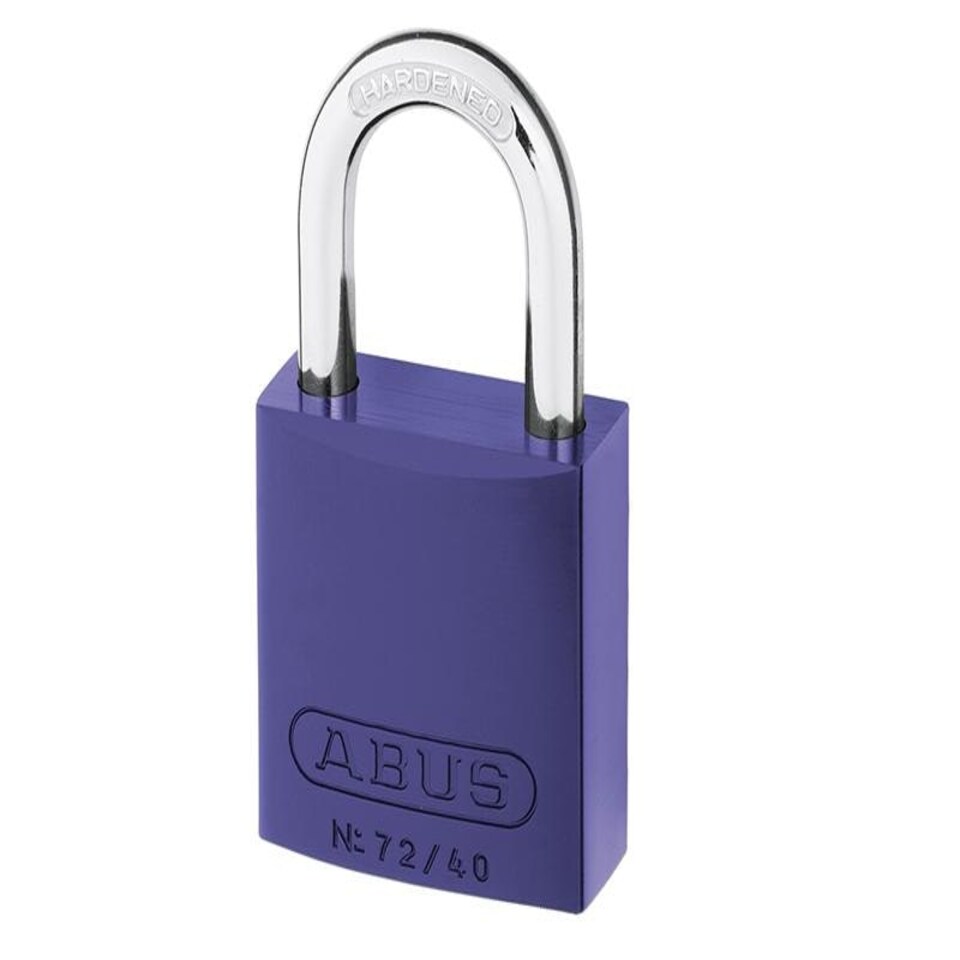 ABUS Mechanical 72/40Mm Aluminium Padlock Violet Keyed Alike Tt04072 ...