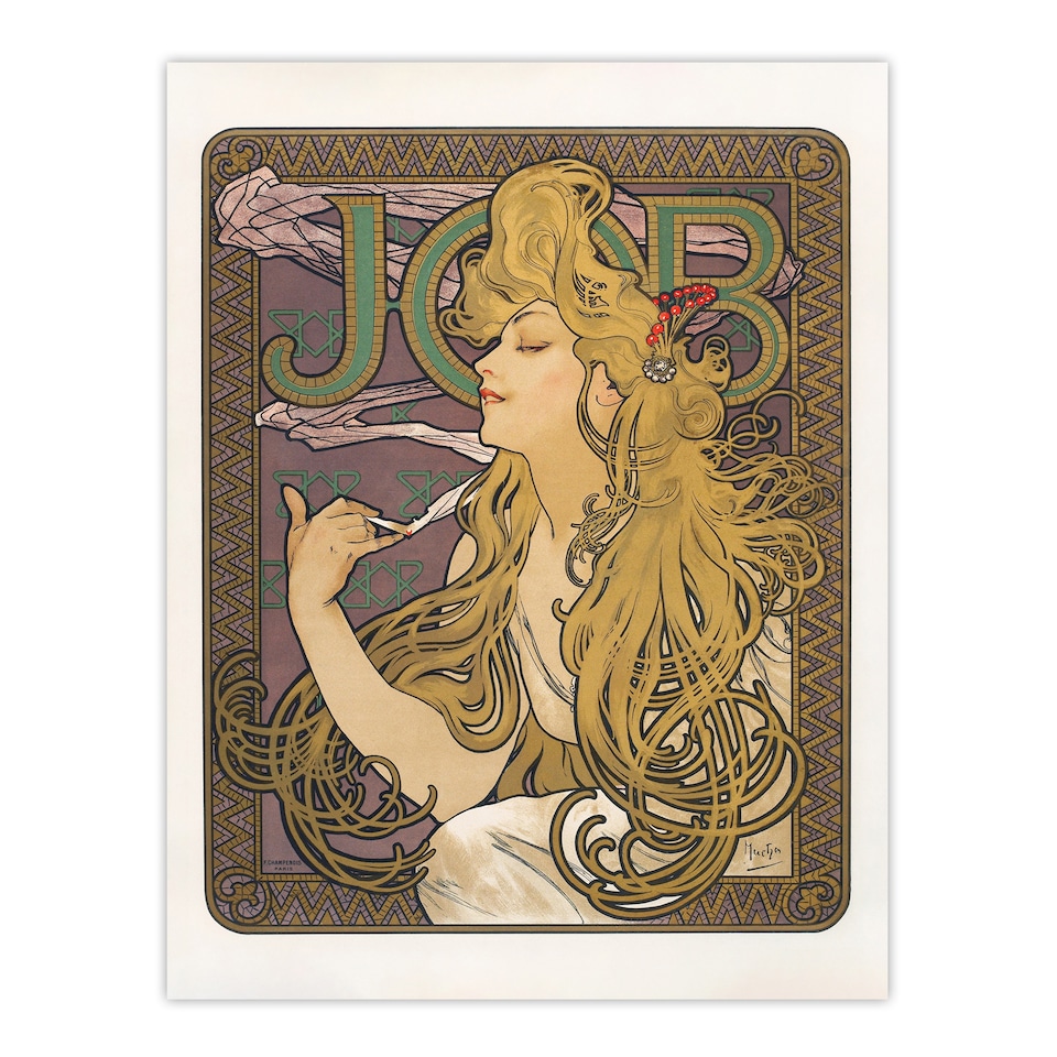 Alphonse Mucha Framed Wall Art Job Paper Vintage Advert Art Nouveau ...