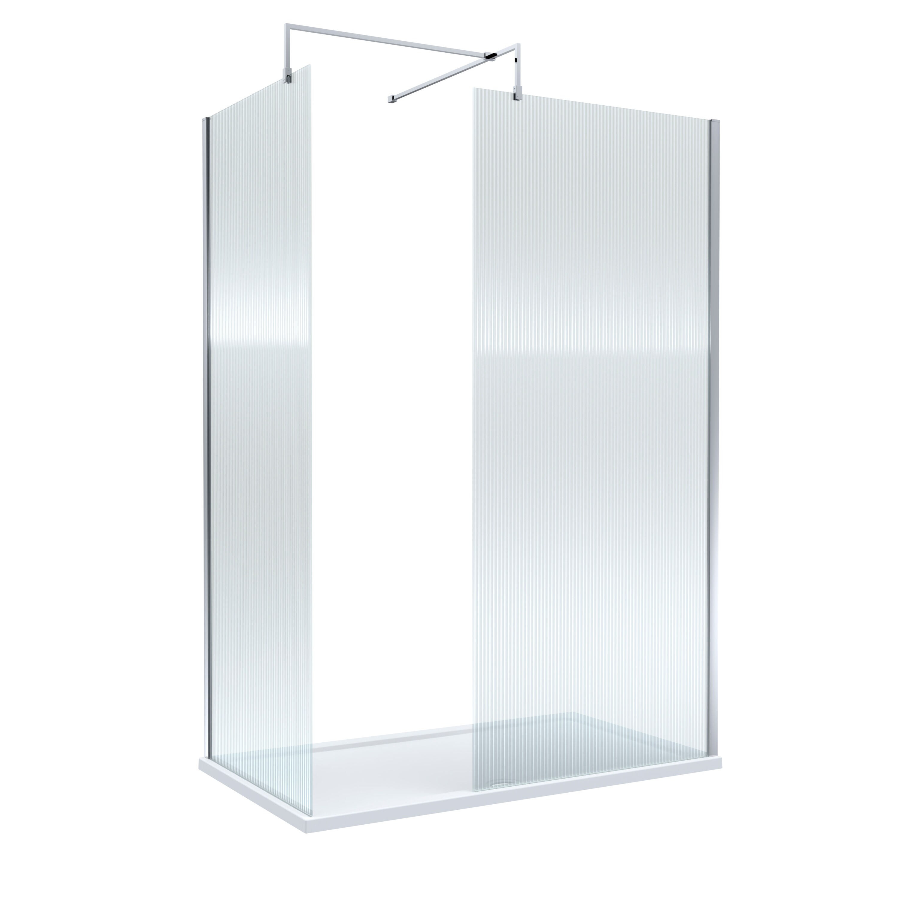 Balterley Fluted Glass Walk In Wetroom Screen with Profile and Shower ...
