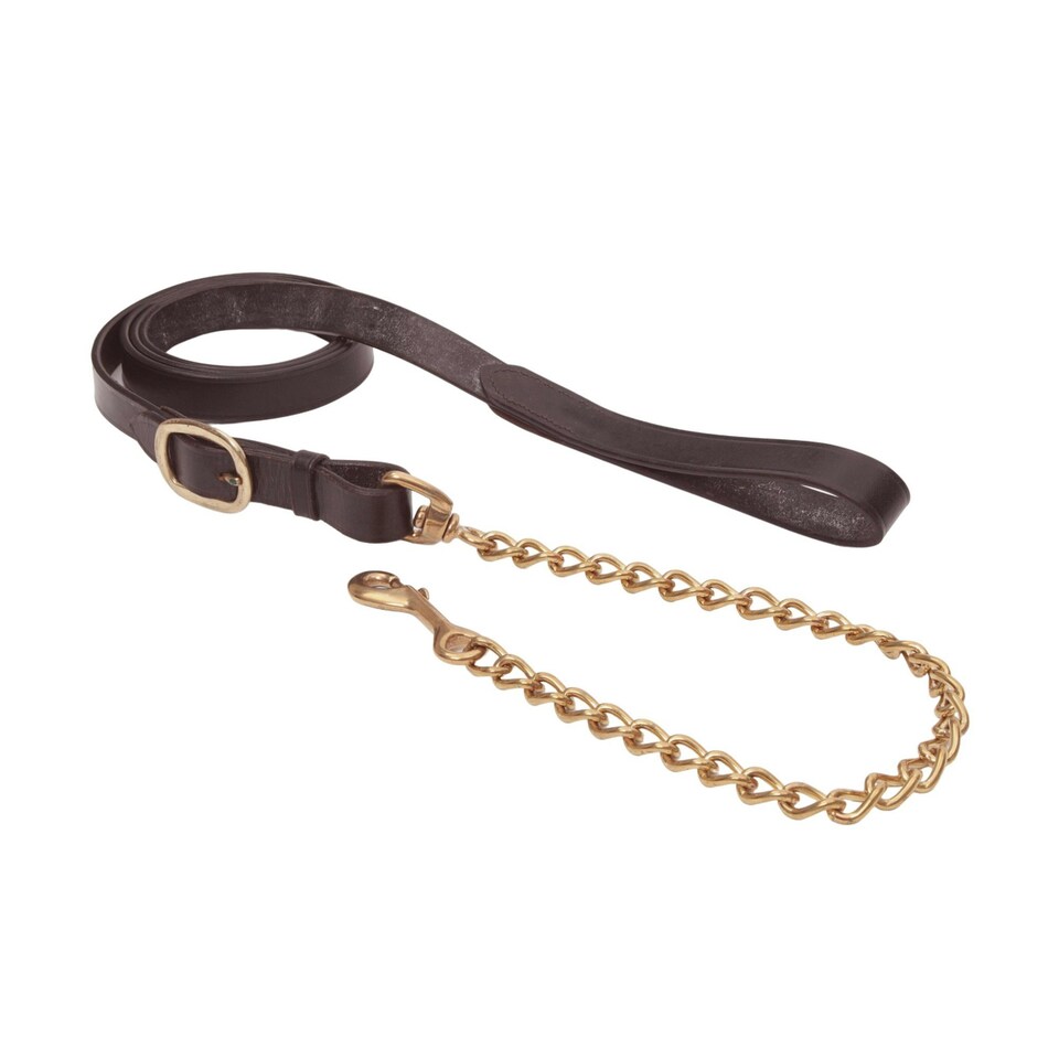 Velociti Chain Strap Leather Horse Lead Rein - Havana - One Size ...