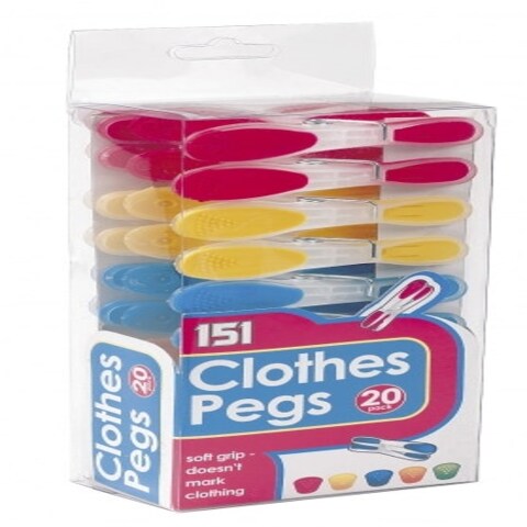 Soft Grip Clothes Pegs Pack of 20 - Tesco Groceries