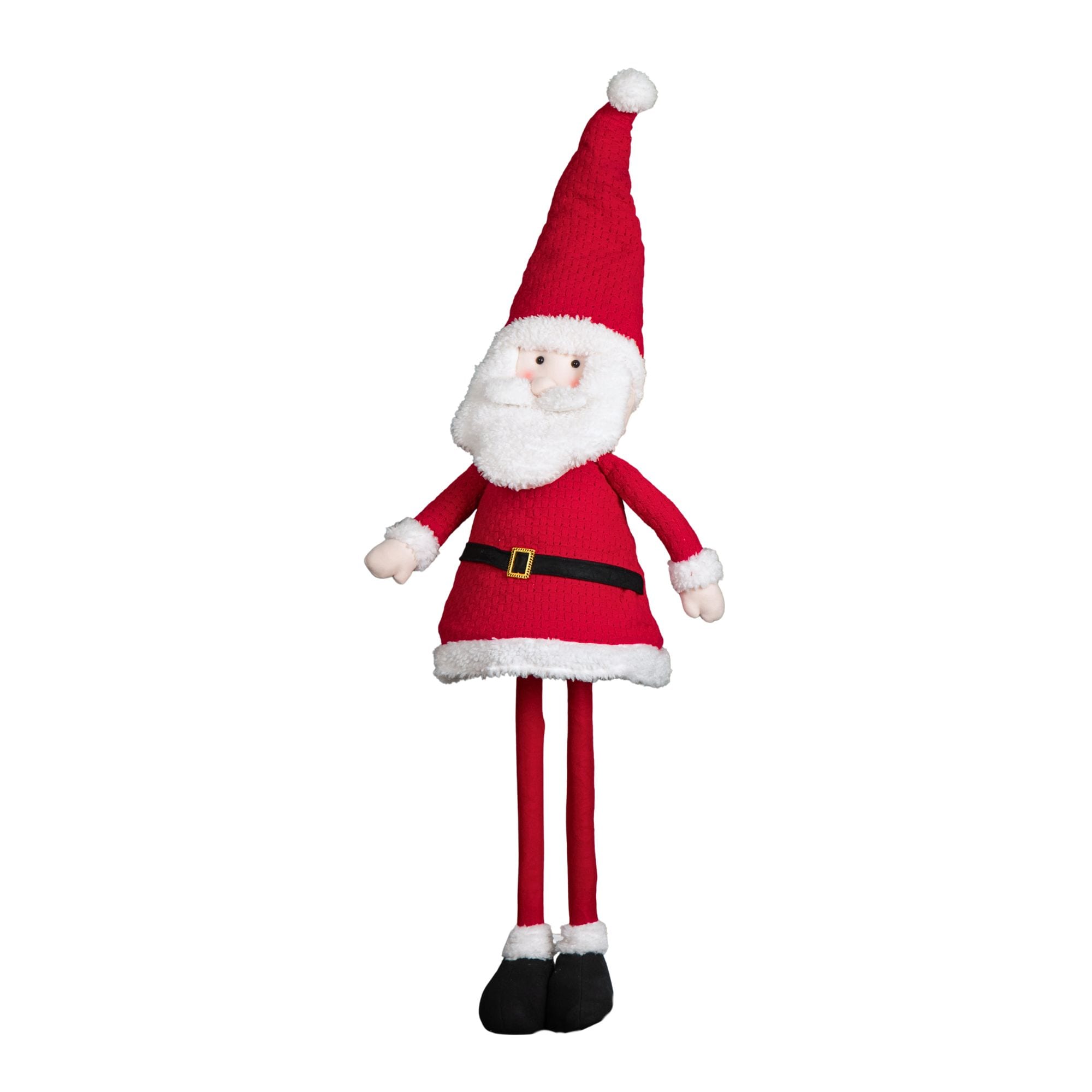 1.8m Tall Extendable Plush Santa Decoration with Telescopic Legs ...