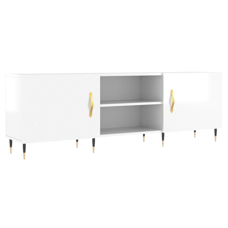 TV Cabinet High Gloss White 150x30x50 cm Engineered Wood Tesco Groceries