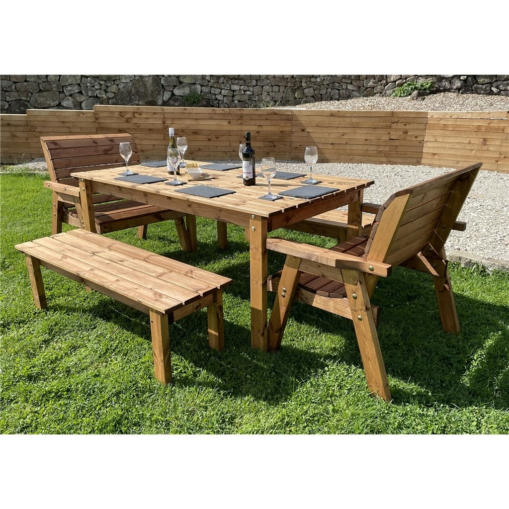 The Abergele Eight Seater Wooden Table Set - Tesco Groceries