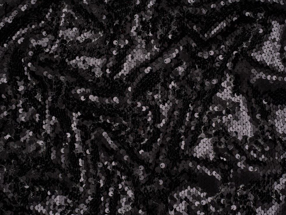 Minerva Core Range Black Hologram Sequin Mesh Fabric for Dressmaking ...