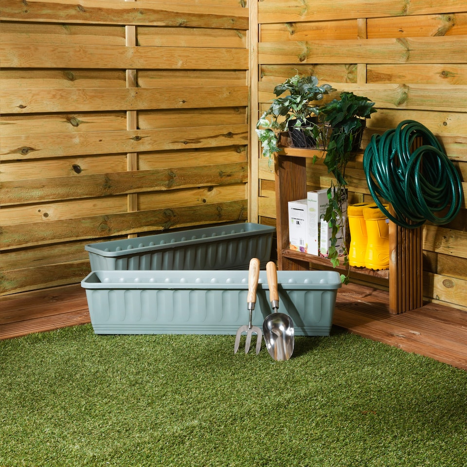 Etruscan 80cm Rectangular Trough Pack 2 Green - Tesco Groceries