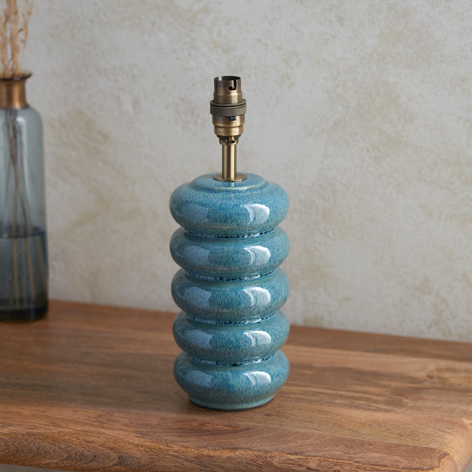 Elegant 2 Pack Ceramic Table Lamp Bases with Ocean Spray Glaze and ...