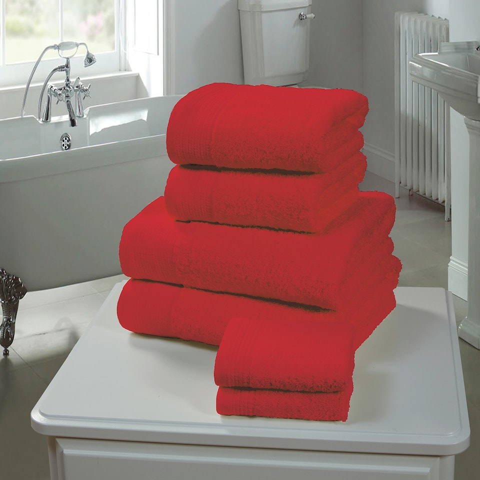 Chatsworth 600gsm Pure Cotton Towels Soft & Absorbent | Red | Ruby ...