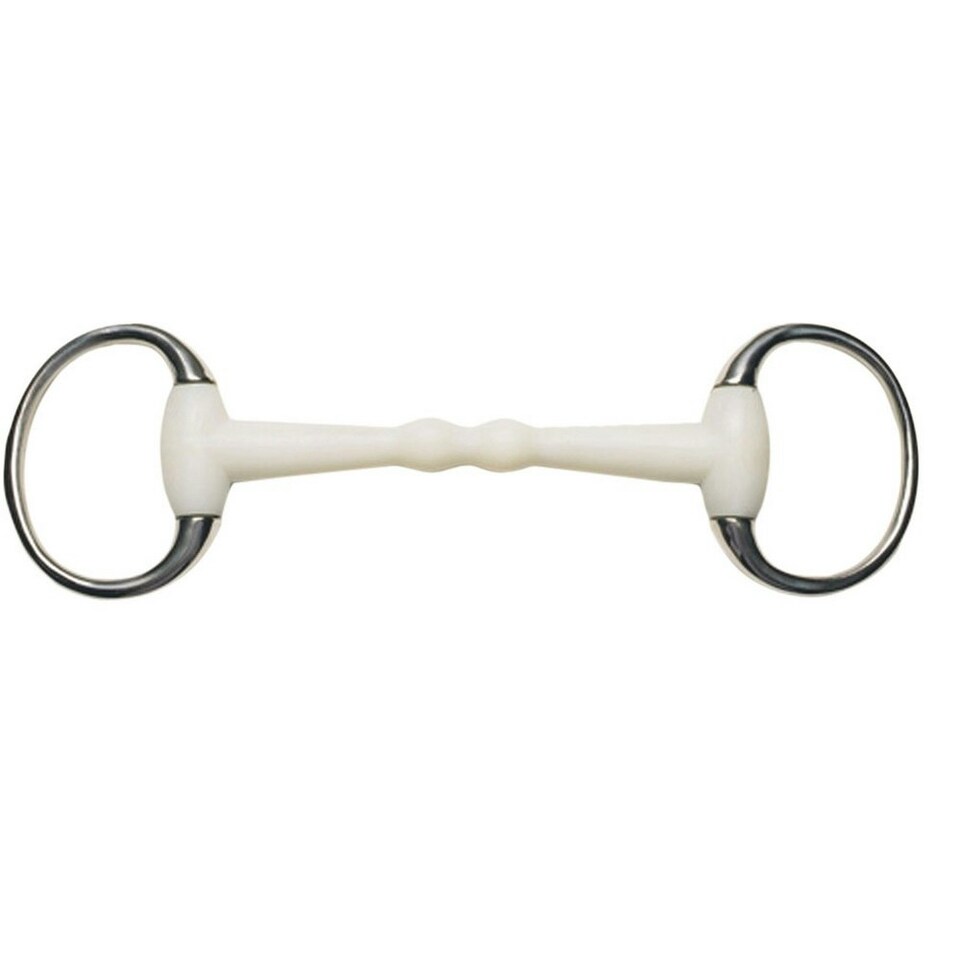 Korsteel Flexi Mullen Mouth Eggbutt Snaffle Bit - Ivory - 4.5in - Tesco ...