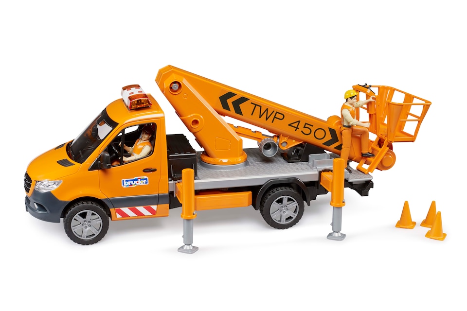 Bruder MB Sprinter with working platform and Light Sound Module ...