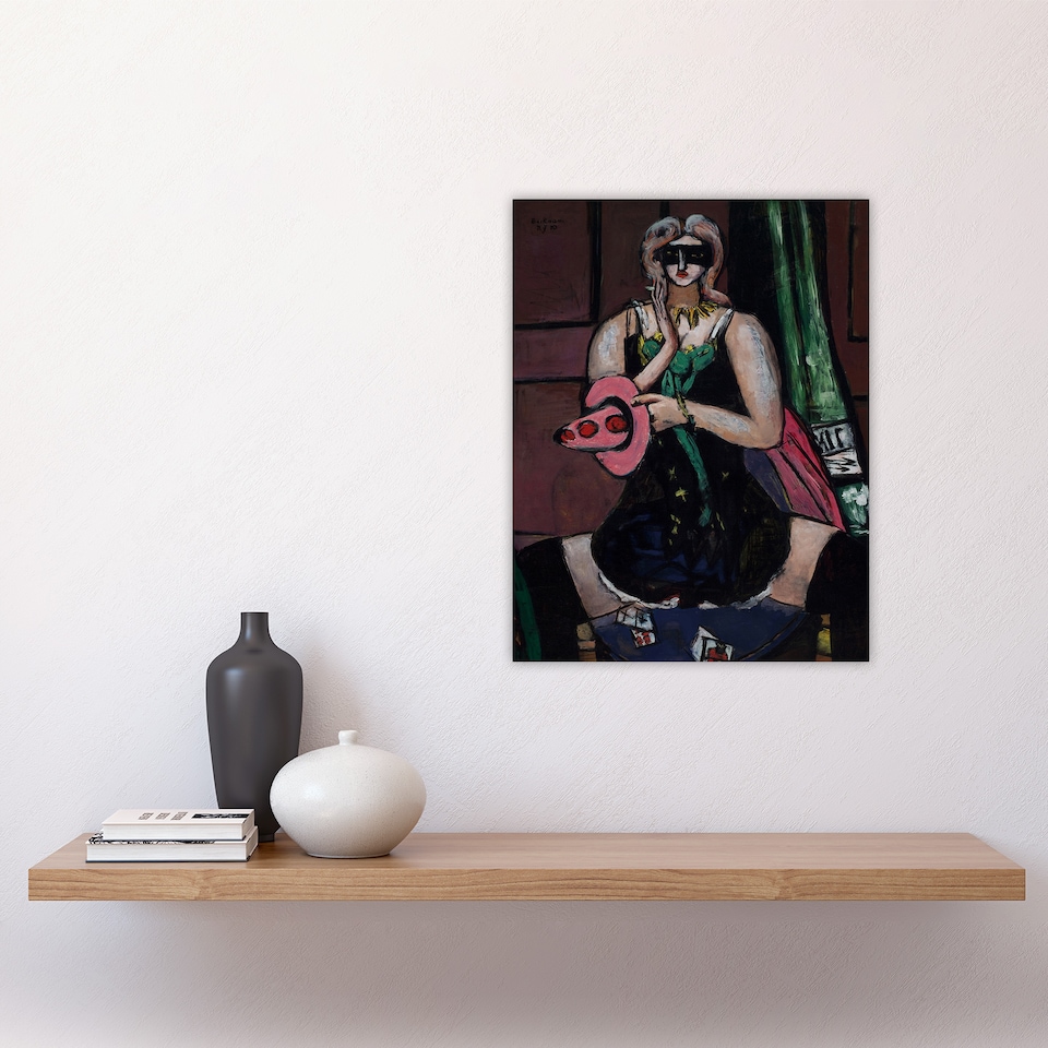 Carnival Mask Green Violet and Pink Beckmann Wall Art Poster Print ...