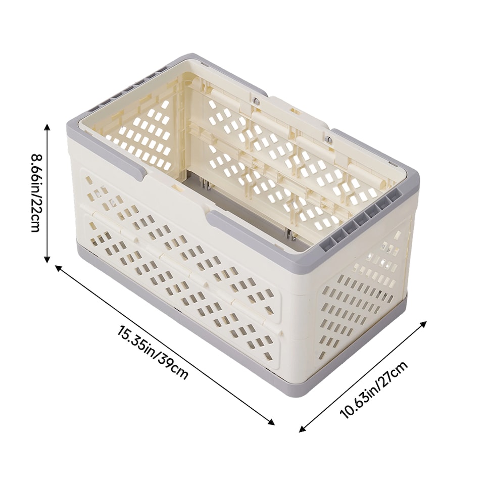 Living and Home Collapsible Laundry Basket Hamper, 39cm W | White | M ...