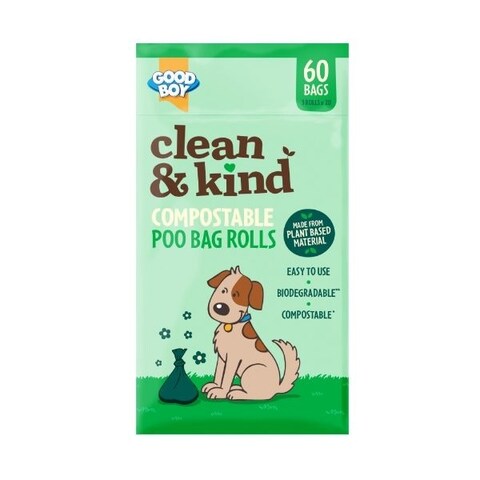 Good Boy CK Compostable Poo Bag Rolls 3 rolls x 20 bags (Pack of 36 ...