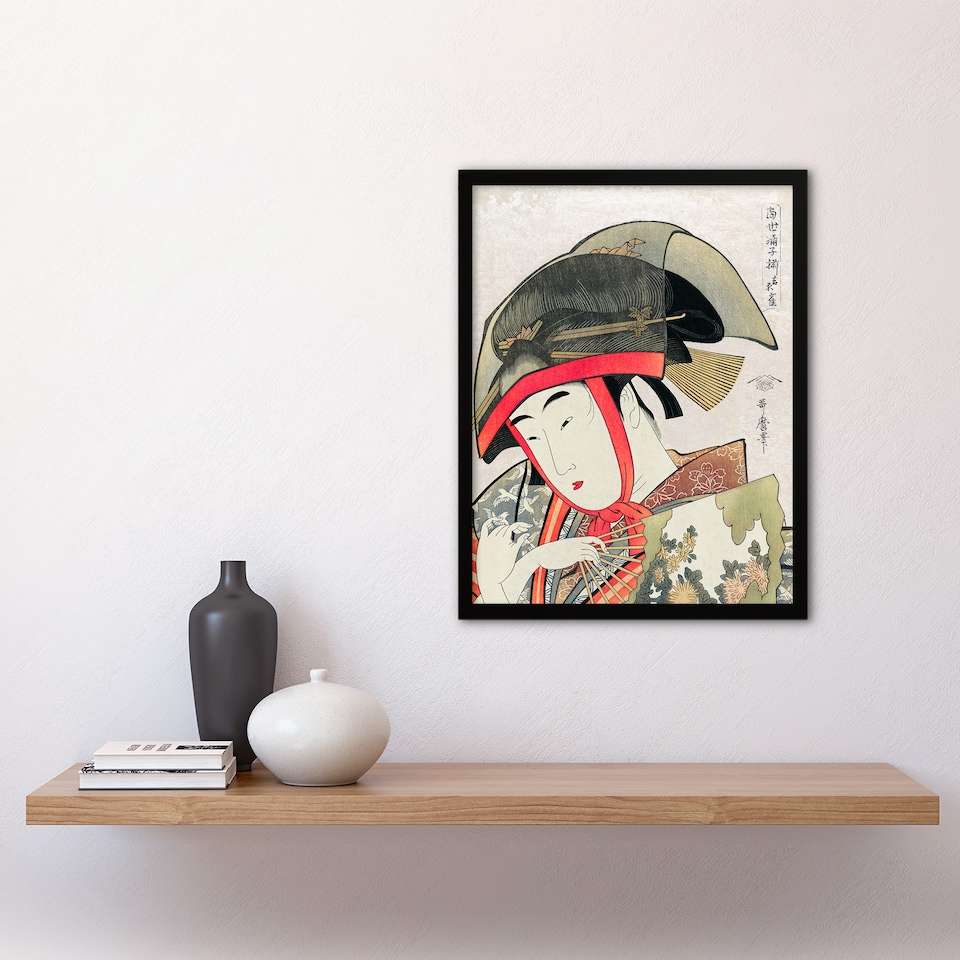 Utamaro Kitagawa Framed Wall Art Print Woman Dancer With Fan Home Décor ...