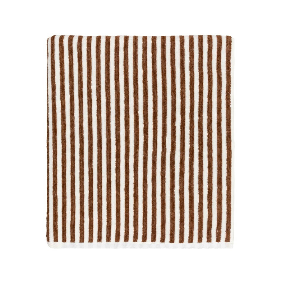 Yard Hebden Striped Cotton Pecan Bath Sheet Multi - Tesco Groceries