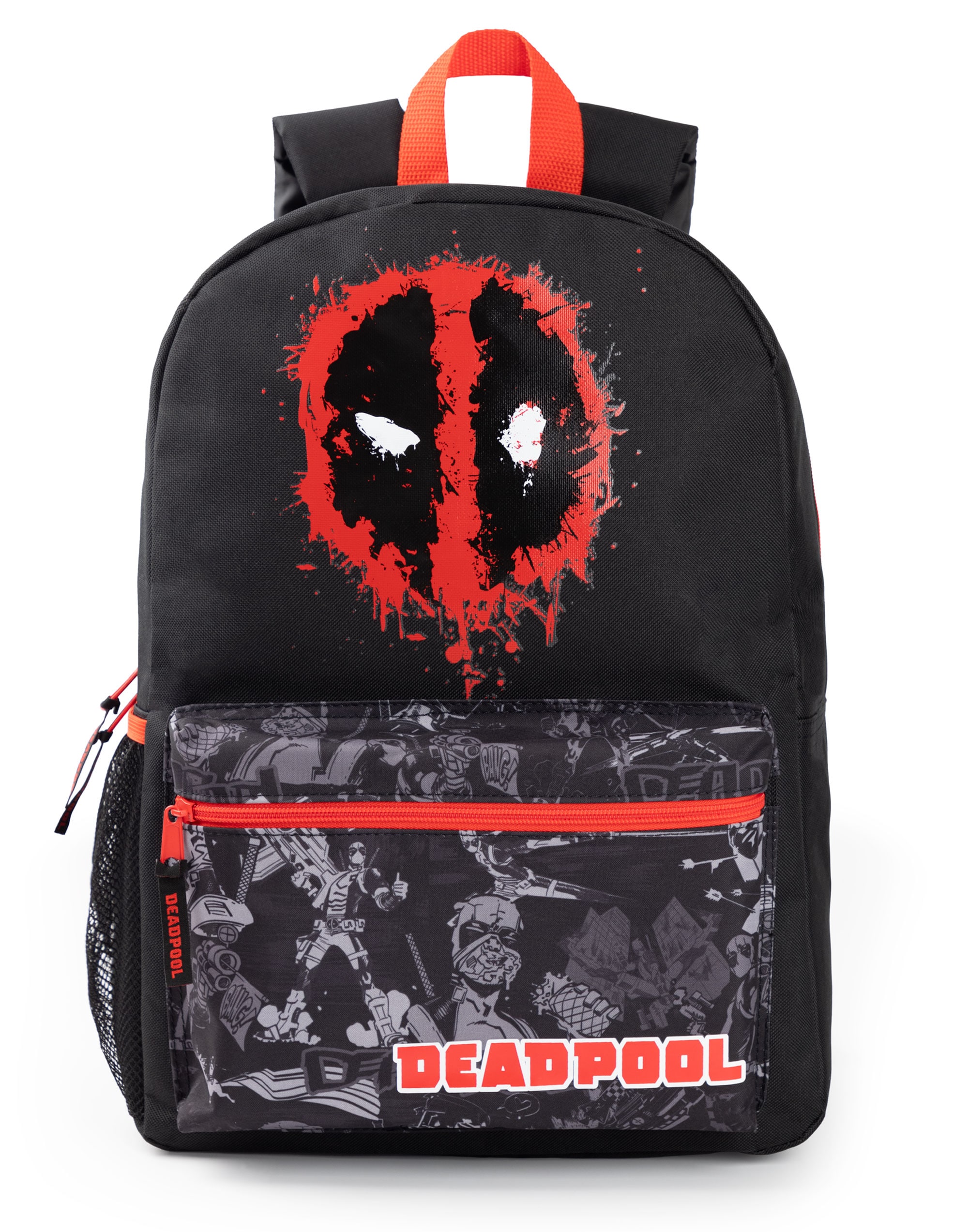 Marvel Deadpool Boys Backpack | Black and Red Rucksack with Adjustable ...