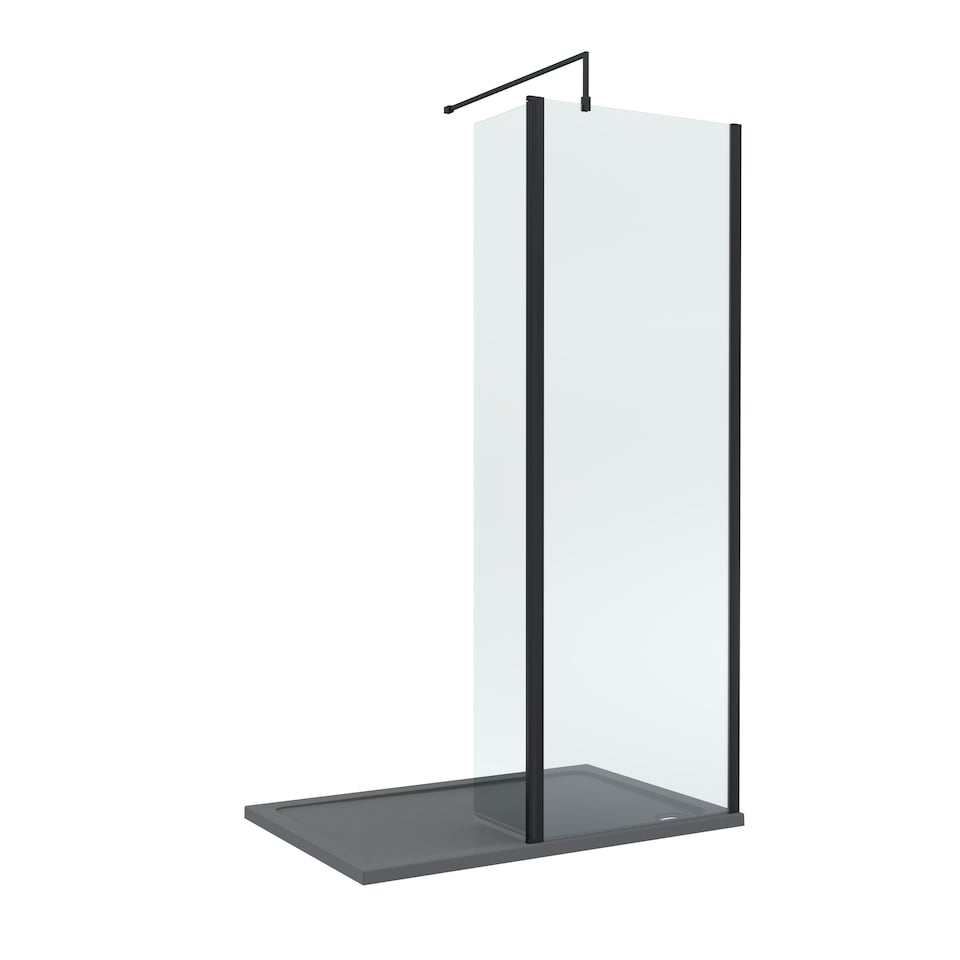 Balterley Glass Walk In Wetroom Screen and Hinged Return Screen with ...