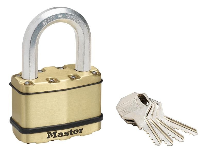 Master Lock Excell Brass Finish 64Mm Padlock 5-Pin - 38Mm Shackle ...