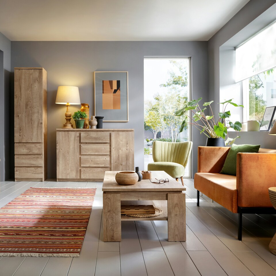Fribo 2 Door 4 Drawer Sideboard in Oak - Tesco Groceries