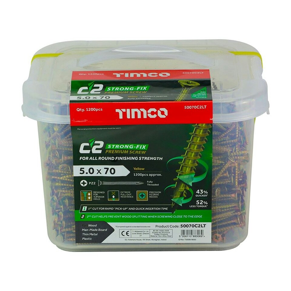 Timco - C2 Strong-Fix Multi-Purpose Premium Screws - PZ - Double ...