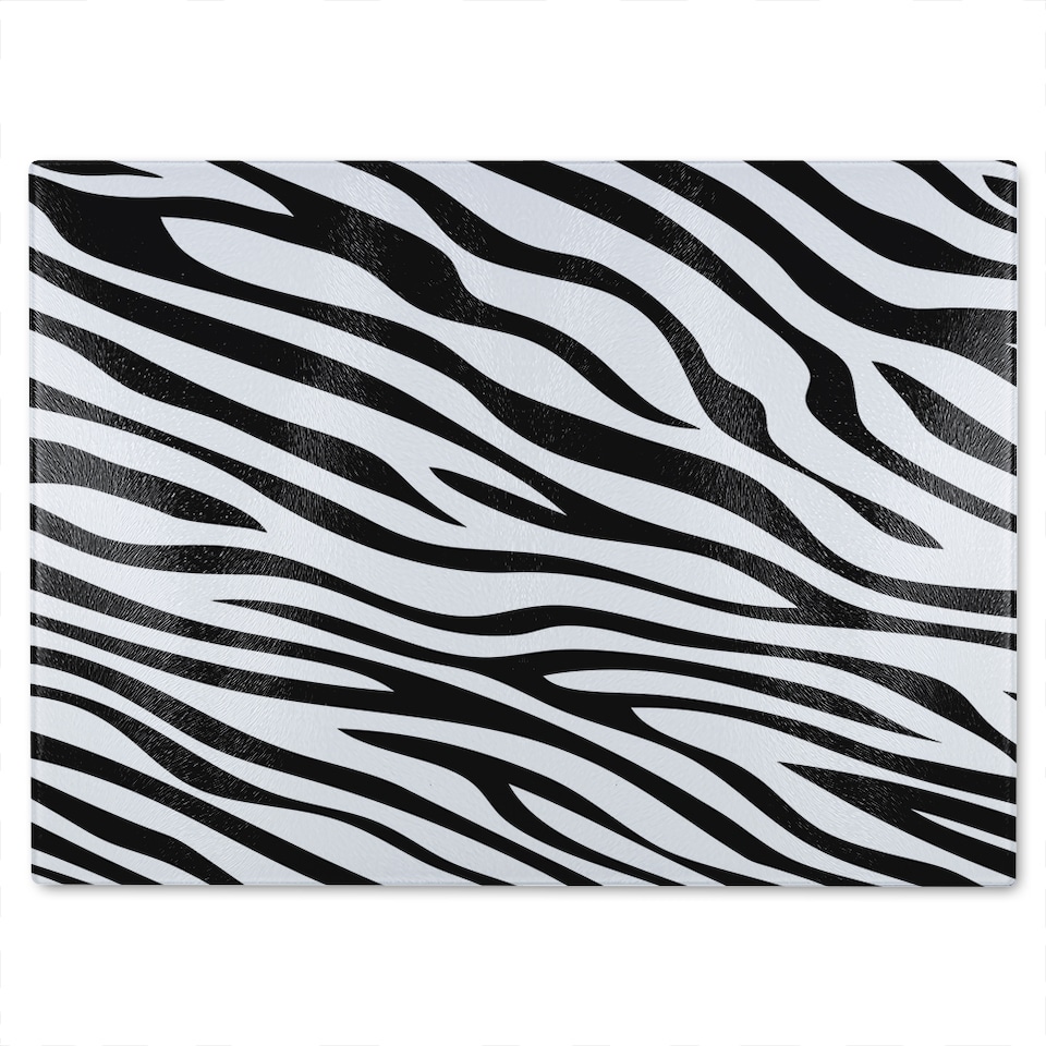 Print Of Zebra Stripes Glass Chopping Board | Multi - Tesco Groceries