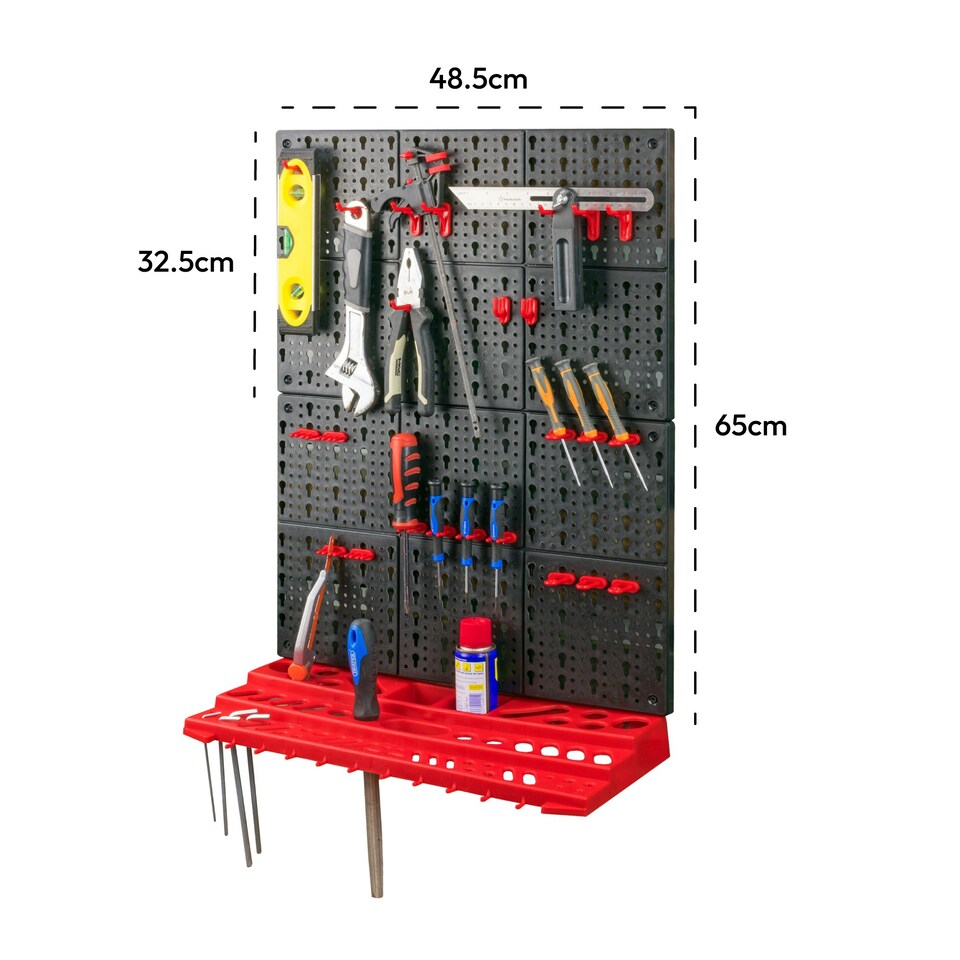KCT 3pcs Wall Mounted Tool Shelf Rack Workshop Storage Organiser Set ...