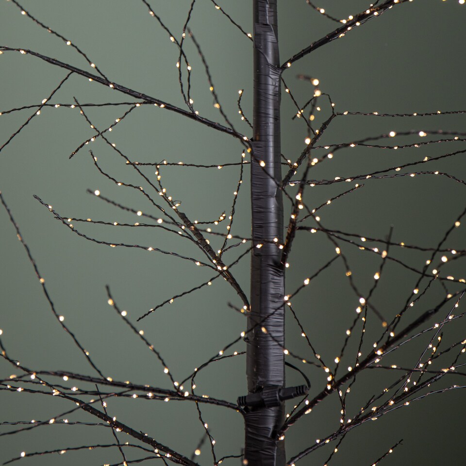 5ft (1.5m) Tall Light up Black Micro Dot Christmas Tree with 800 Warm ...