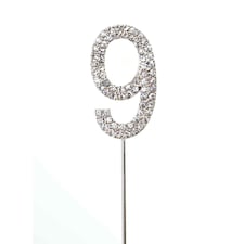 Silver Sparkly Diamond Number 9 Cake Topper | Silver - Tesco Groceries