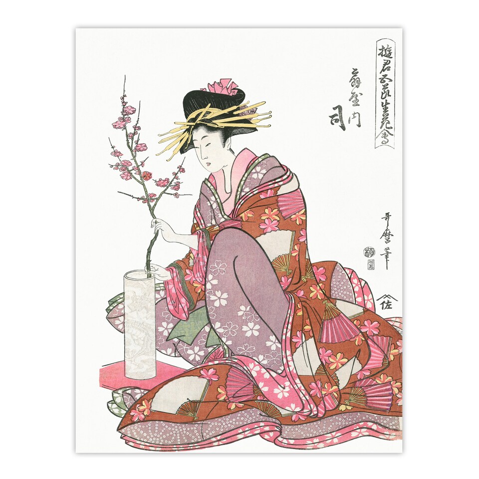 Utamaro Kitagawa Framed Wall Art Print Courtesan Tsukasa Of Ogiya Home ...