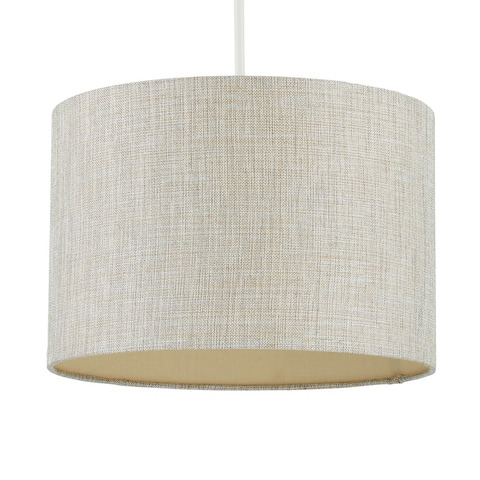 BHS Metallic Linen Easy Fit Light Shade, Natural | Cream | Natural | 1 ...