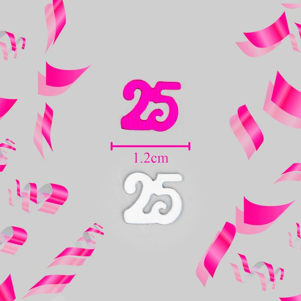 2 Packs of 25th Pink & Silver Confetti 14g each - Tesco Groceries
