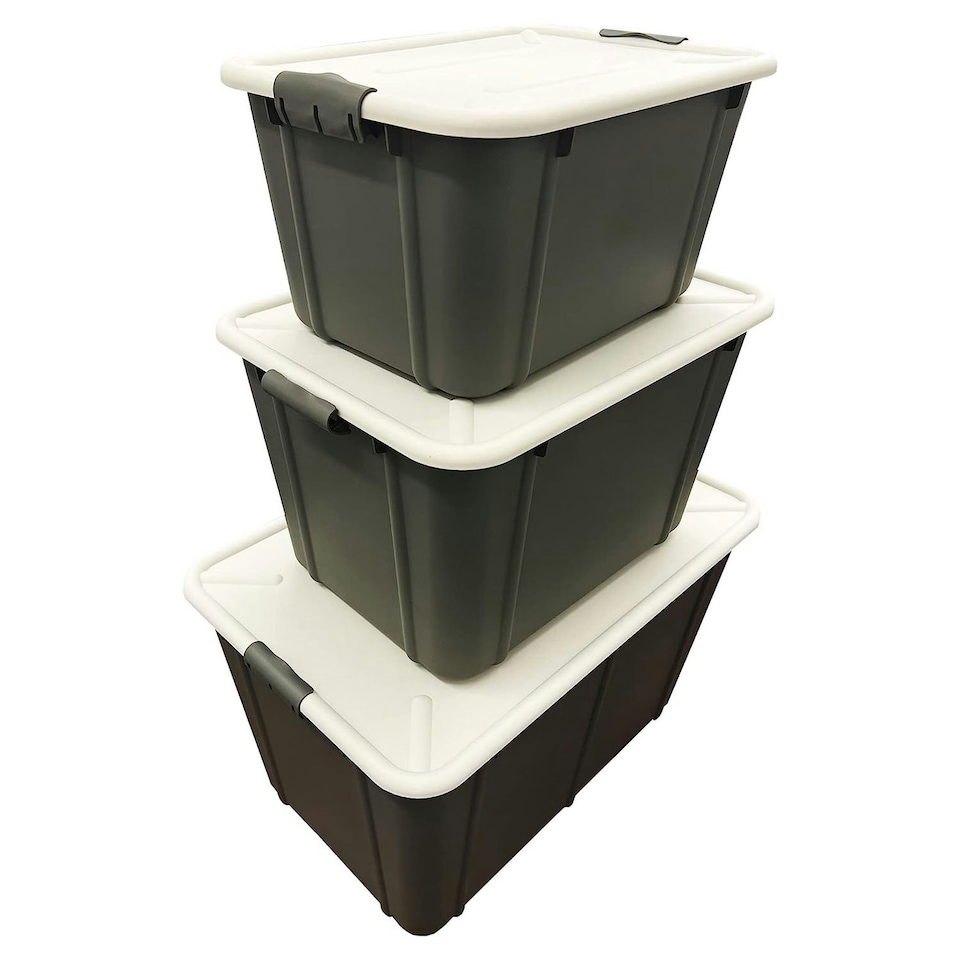 2 x 16L Organic Stackable Multi Capacity Grey Strong Storage Containers ...