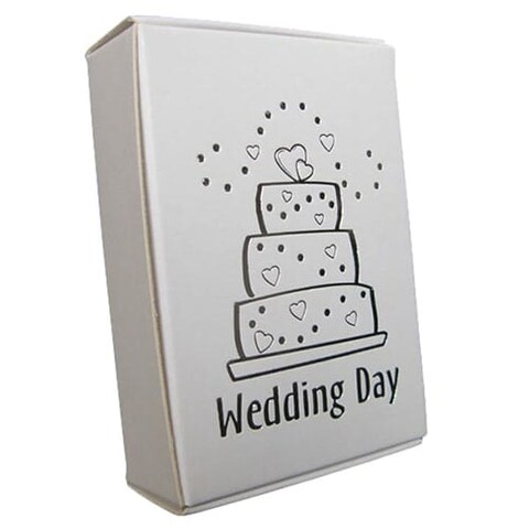 White Cake Boxes with Wedding Cake Print in Silver - Pack of 10 - Tesco ...