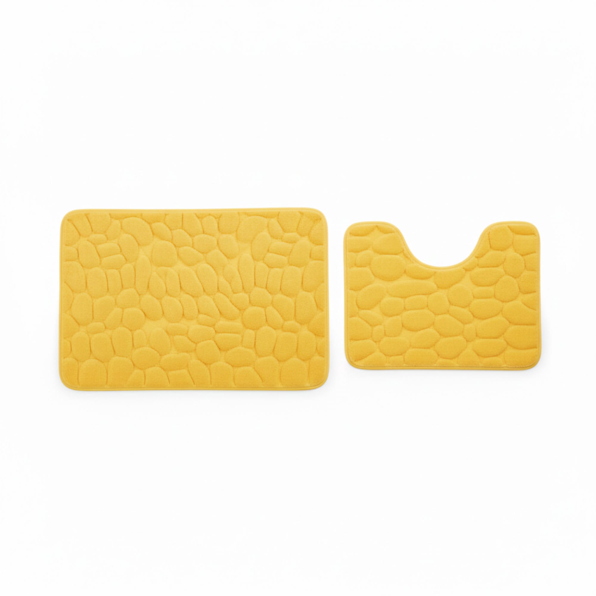 2 Piece Pebble Design Memory Foam Bath Mat Set Soft Absorbent Non-Slip ...