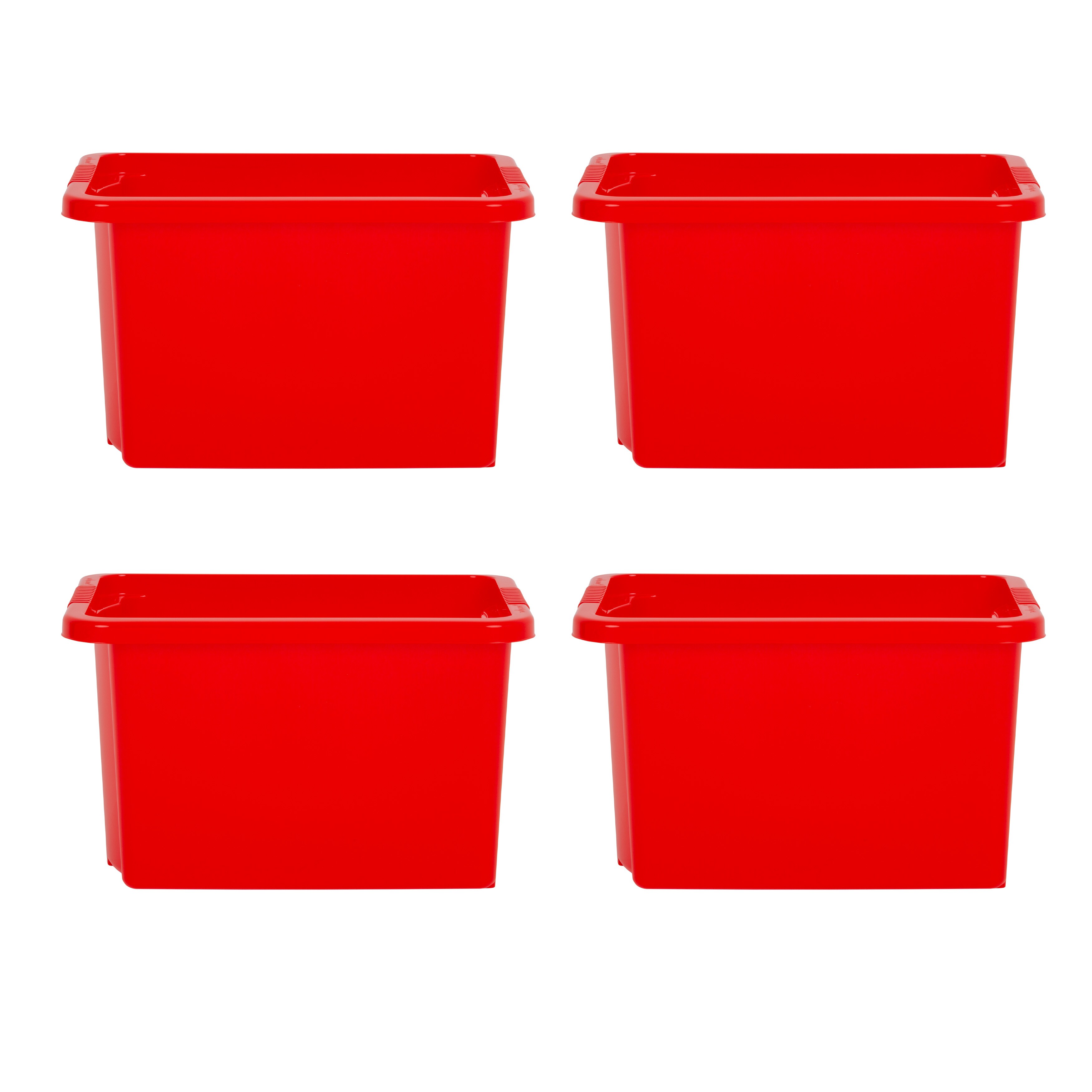 Wham Stack & Store 4 x 24L Plastic Storage Boxes | Red | 4 - Tesco ...