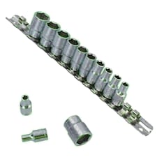 1/4" dr metric shallow sockets 13pc 4mm - 14mm 6 sided single hex On ...