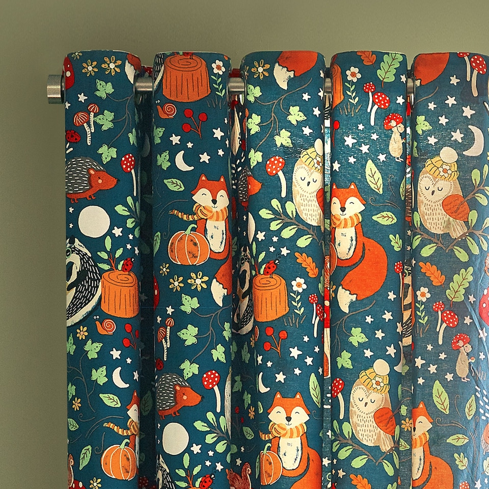 Catherine Lansfield Fox and Woodland Friends Fully Reversible Eyelet ...