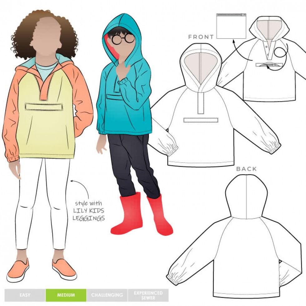 Style Arc Kids Ash Anorak Paper Sewing Pattern – Children’s Jacket ...