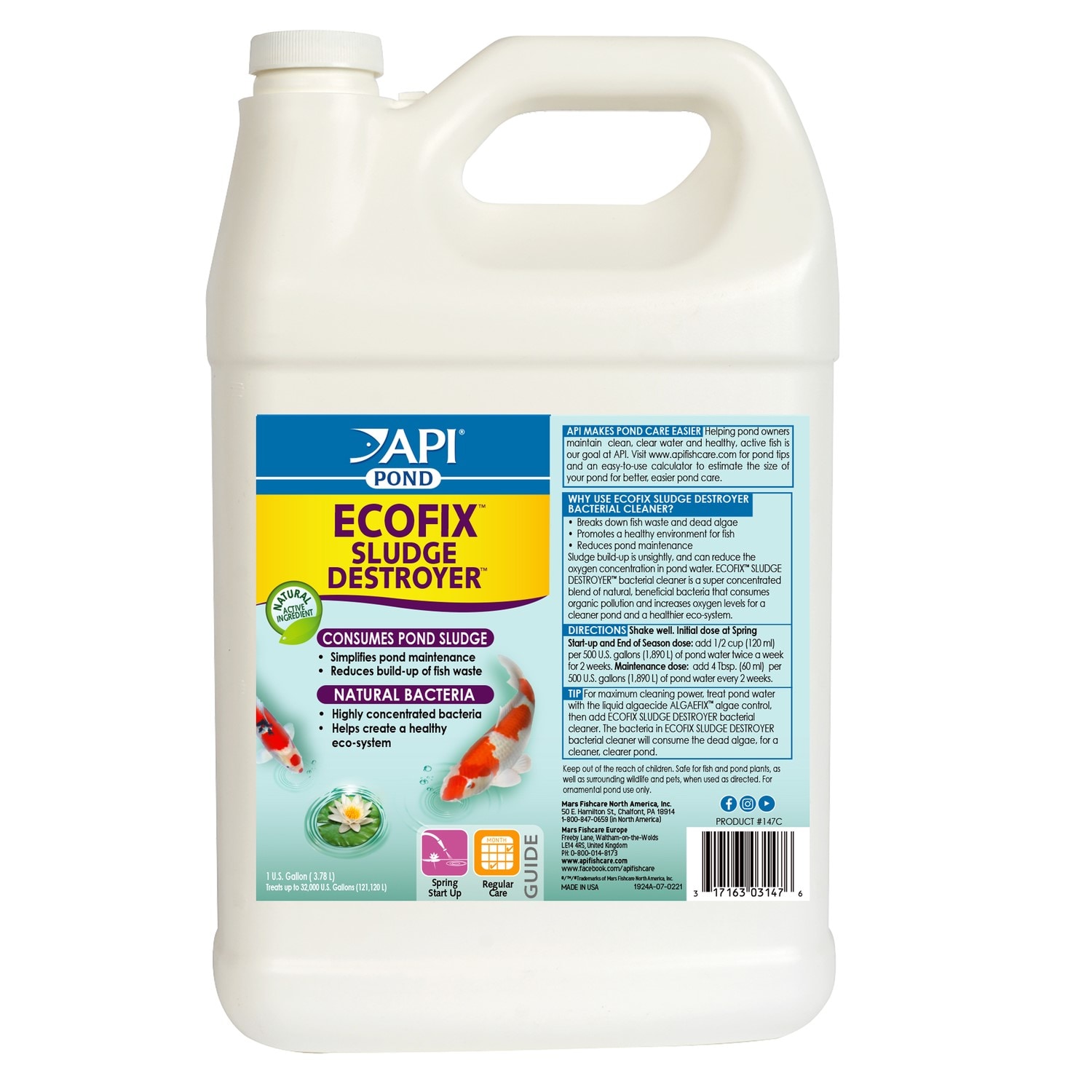 3.78L API Pond Ecofix Sludge Destroyer Pond Water Clarifier Treatment ...