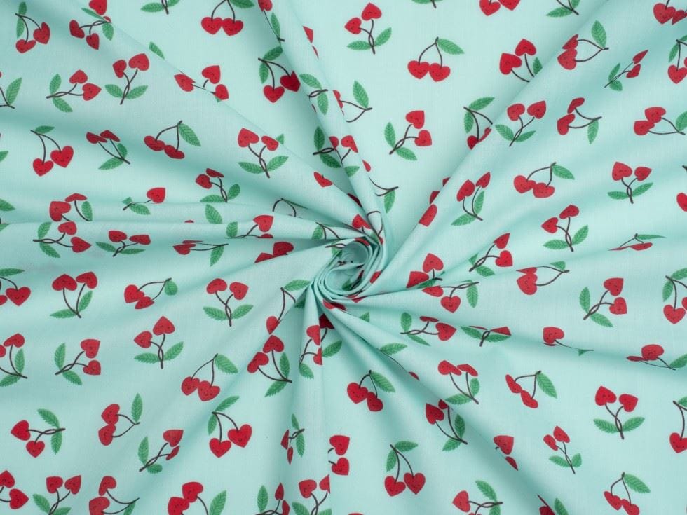 Blue Printed Polycotton Fabric for Dressmaking, 112.5cm / 44" Wide ...