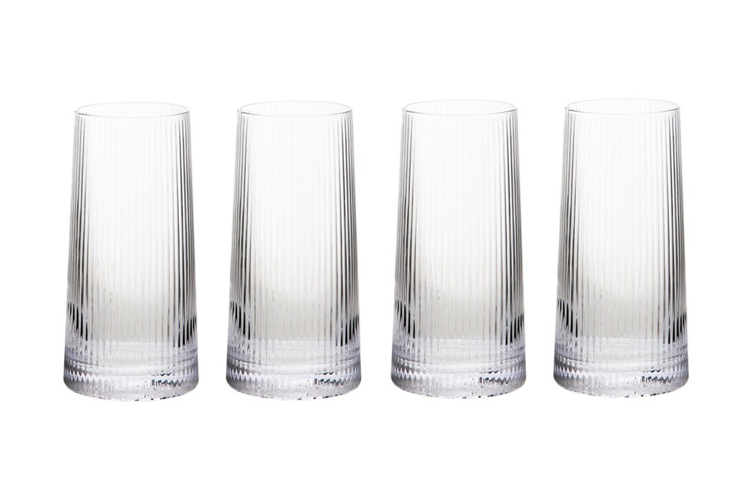 Eldon Set of Four Ribbed Hi Ball Glasses - Tesco Groceries