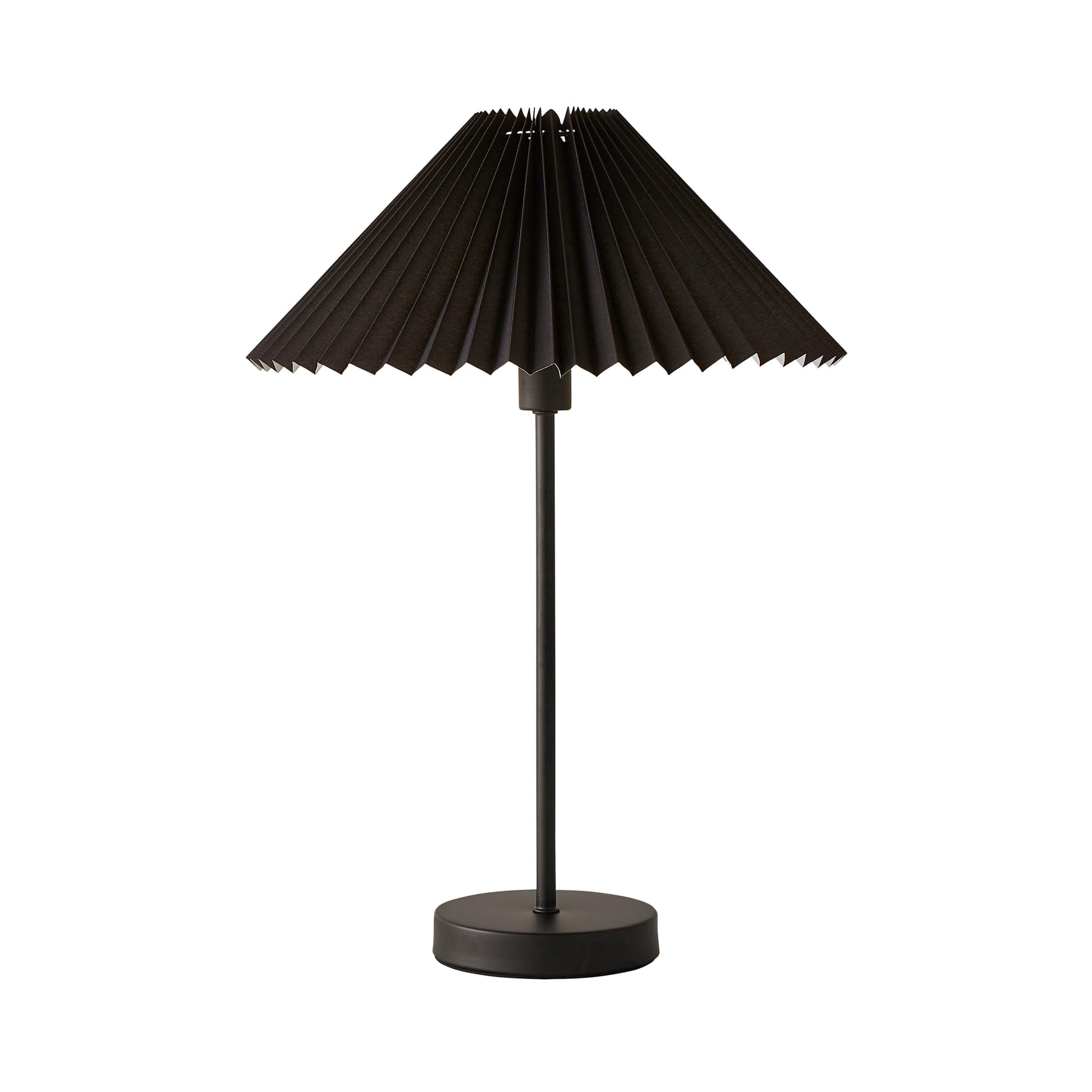 ValueLights Akira Black Pleat Shade Table Lamp & Bulb | Black - Tesco ...