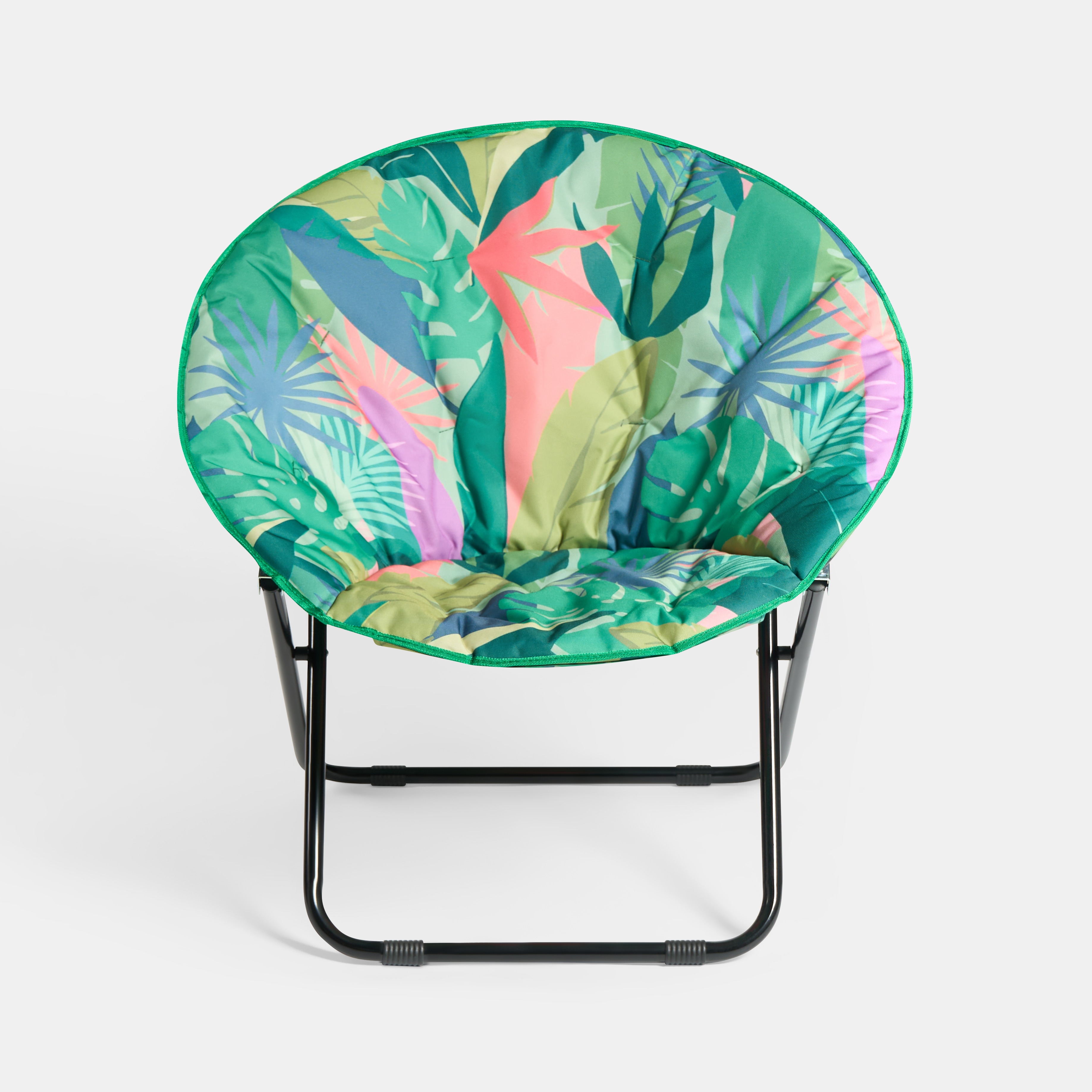 OHS Palm Moon Camping Chair Round Folding Outdoor Garden Seat | Green ...